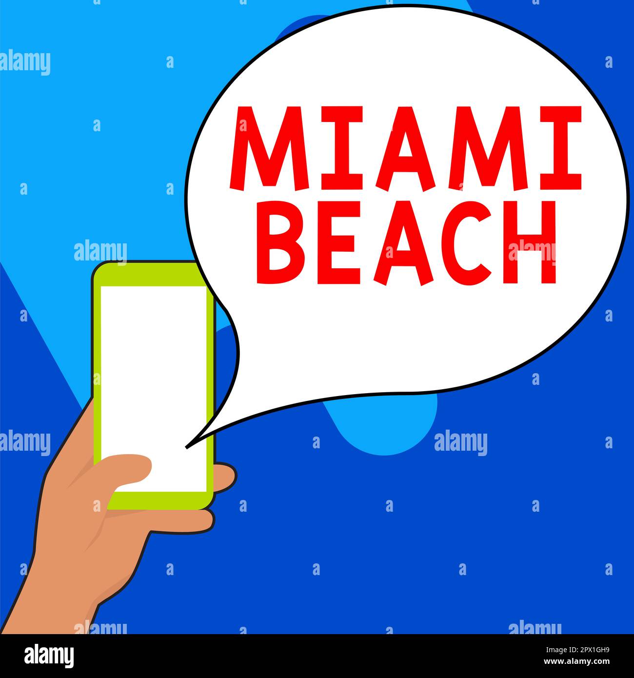 Panneau écrit à la main Miami Beach, photo conceptuelle ville du centre ...