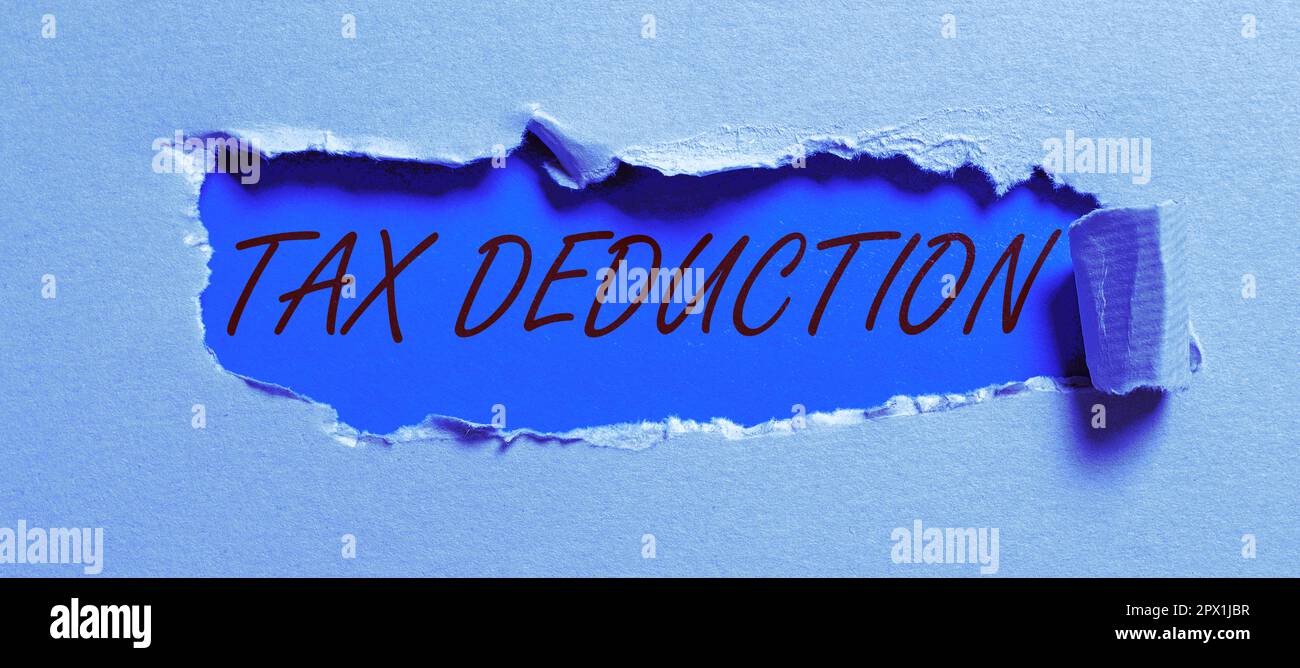 Affichage conceptuel déduction fiscale, montant de présentation de l ...