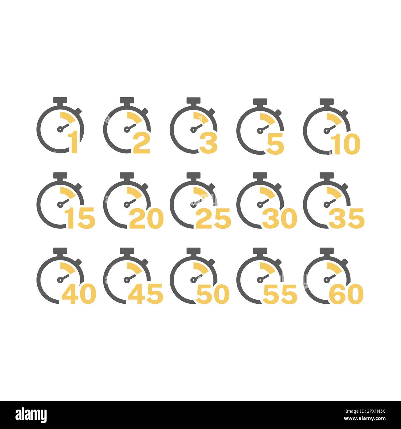 Minuteur ou chronomètre avec icône de chiffres des minutes définie ...