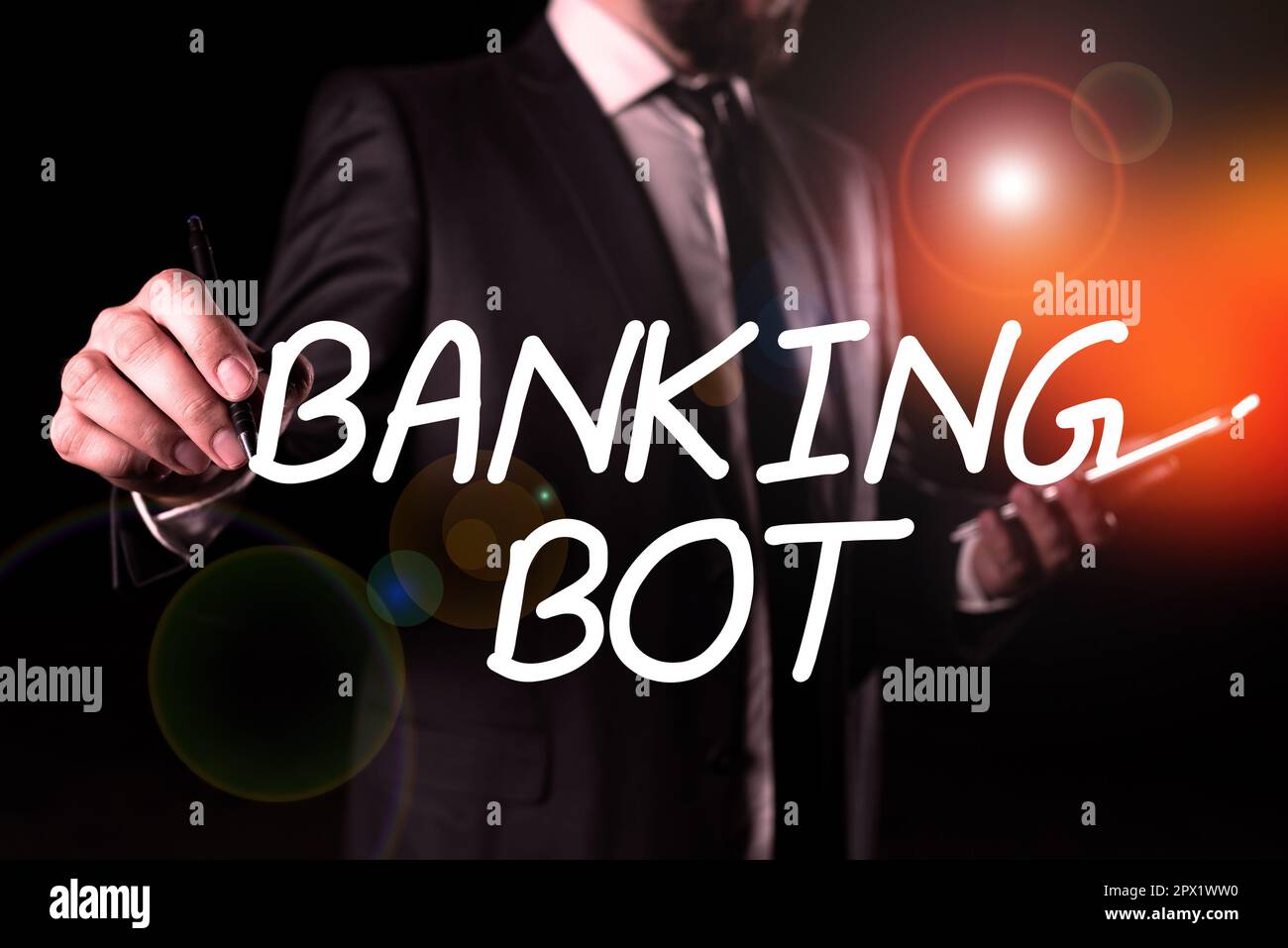 Texte d'écriture Banking Bot, application Business Idea qui exécute des ...