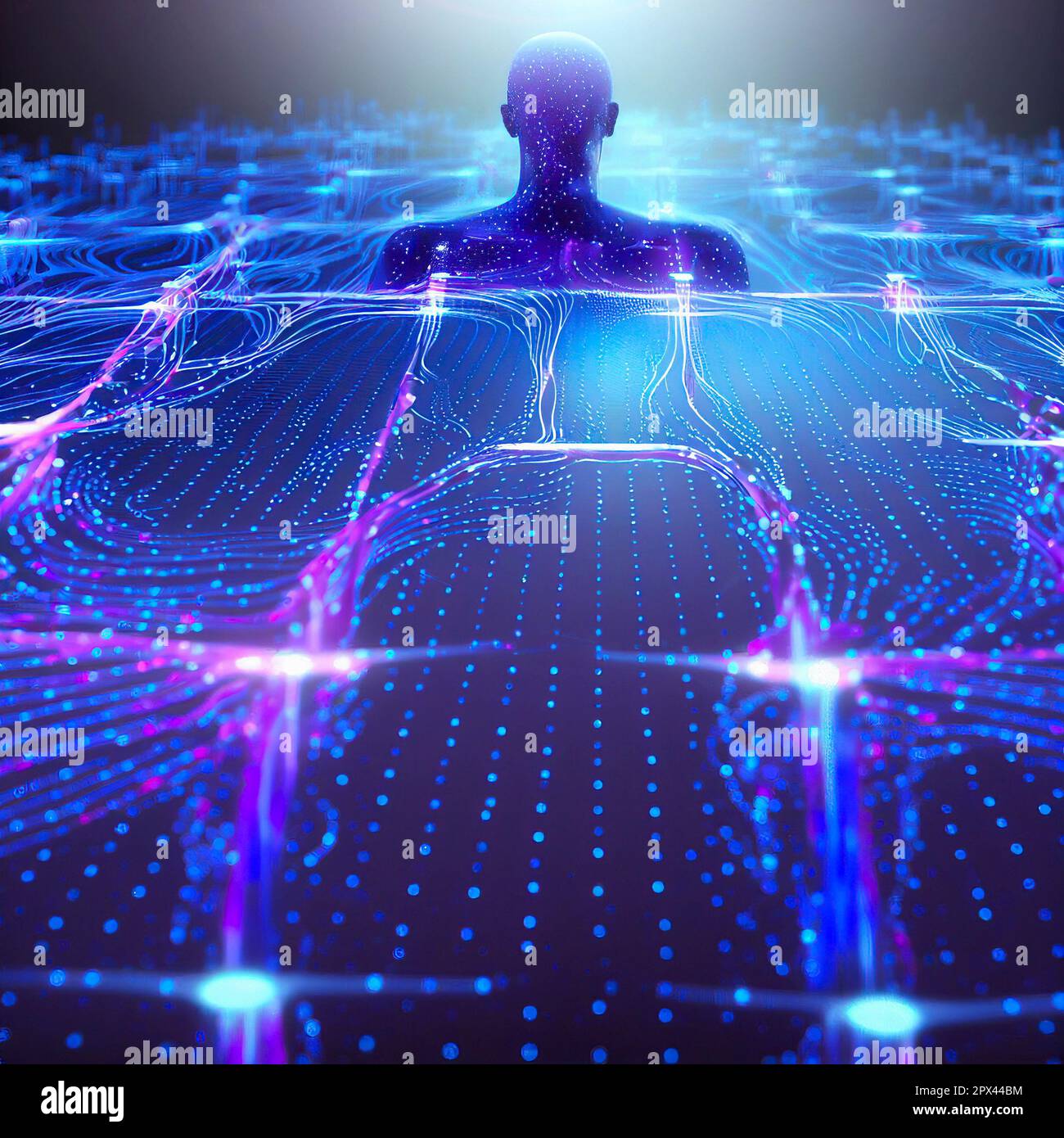 L'intelligence artificielle transforme l'humanité. Fusion de l'homme avec l'IA, transhumanisme ...