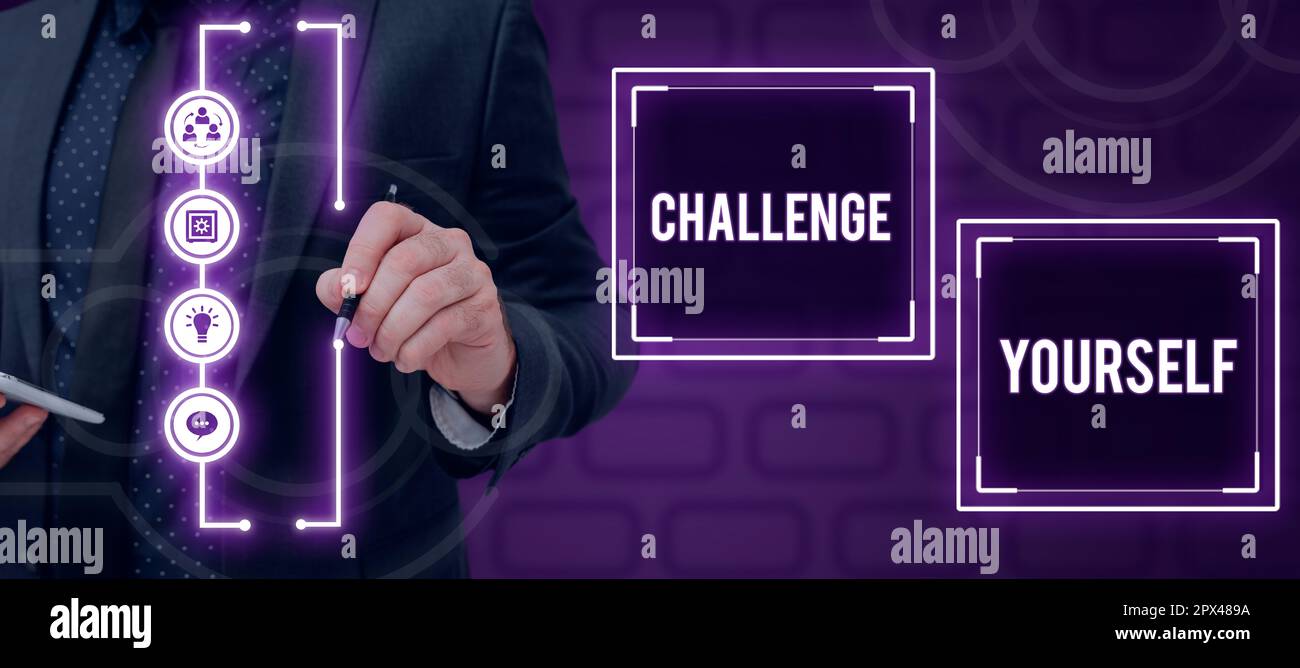 Écriture affichage du texte défiez-vous, Word écrit sur Définition de ...