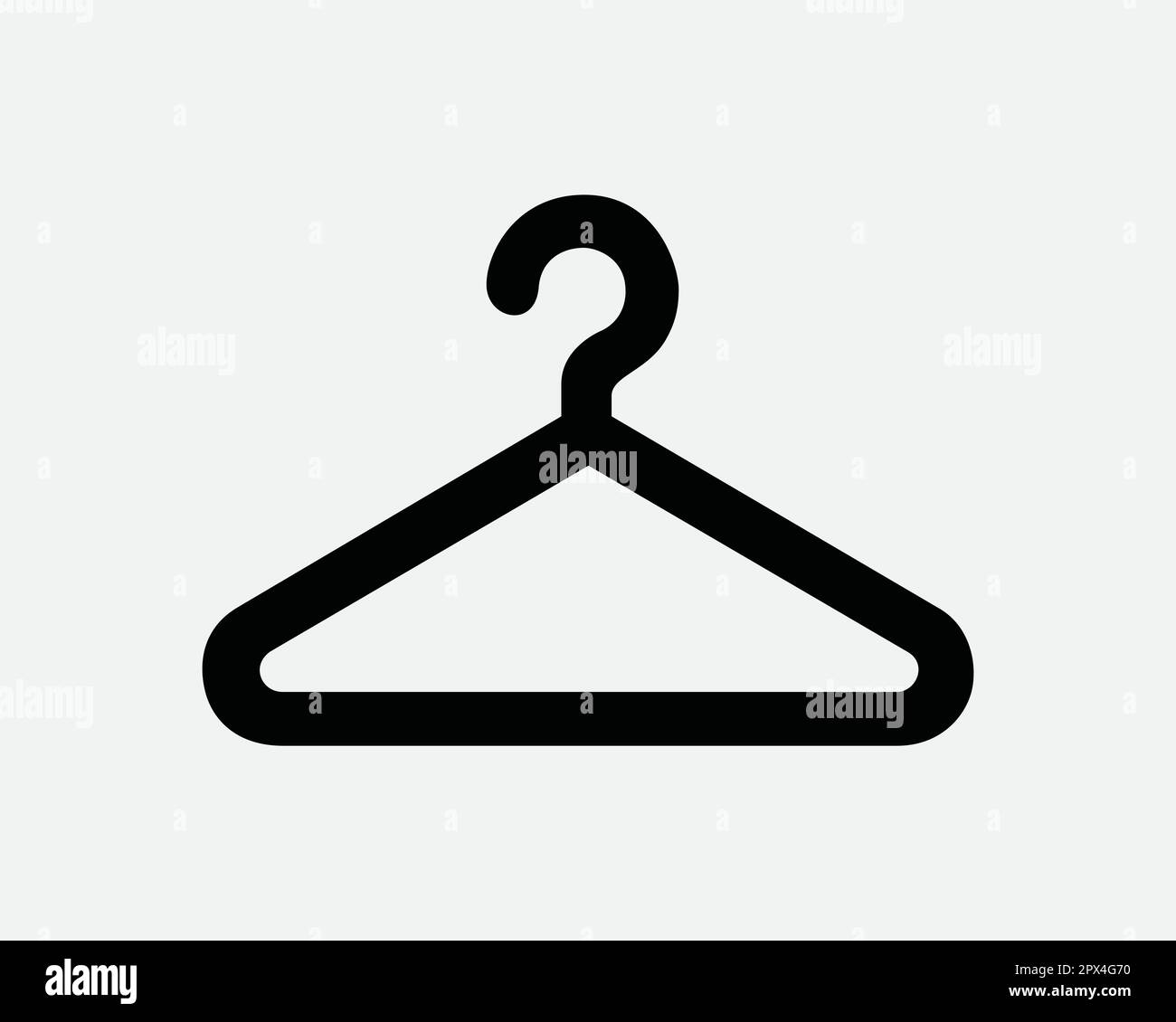 Icône ligne de cintre. Noir blanc costume vêtements armoire armoire ...