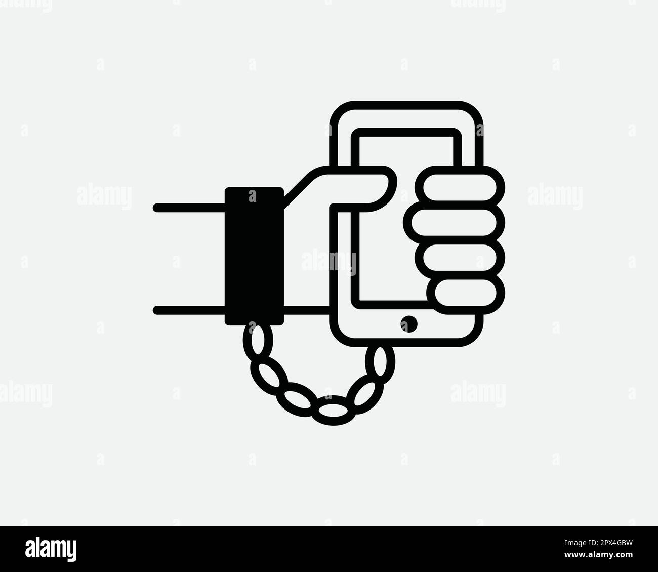 Téléphone addiction Chain tenir smartphone Gadget technologie problème ...