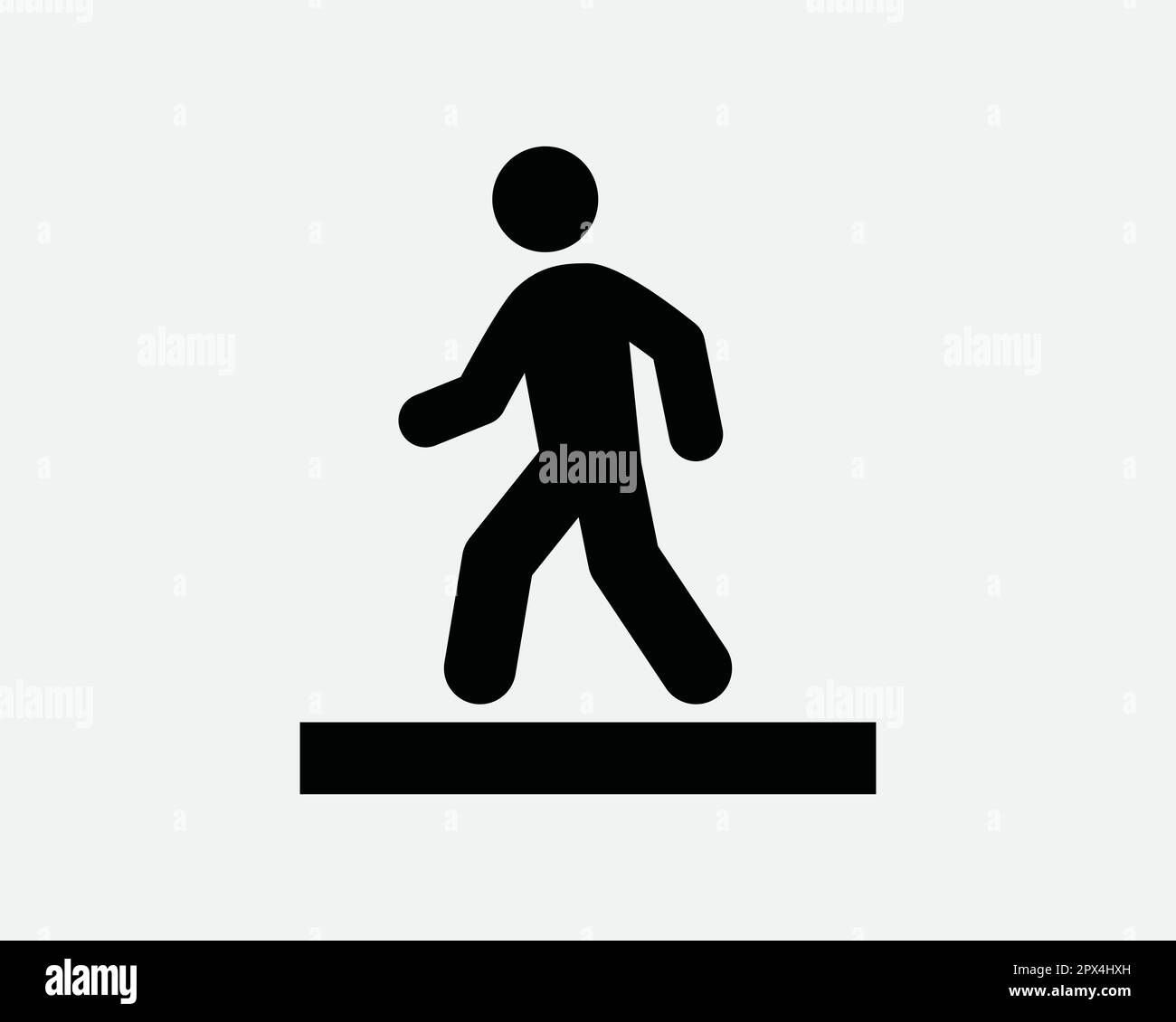 Trottoir Marche à pied Cross Street Stick Figure Homme humain ...