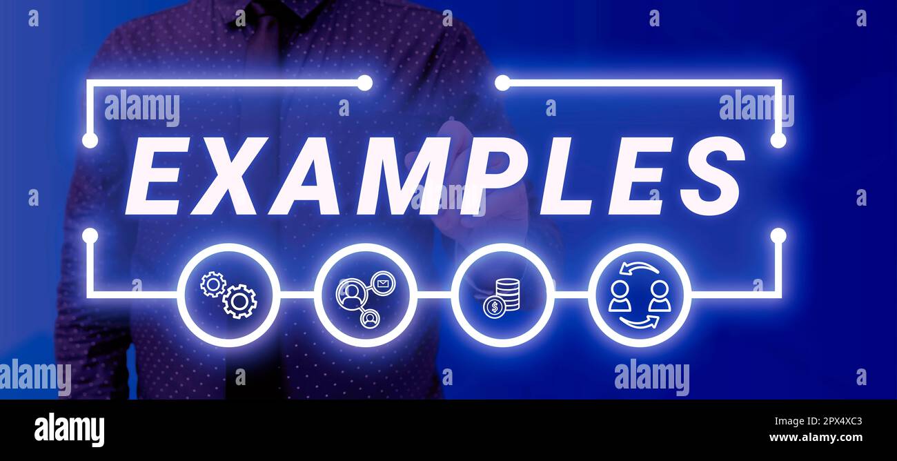 Légende de texte présentant des exemples, mot écrit sur photo modèle d ...