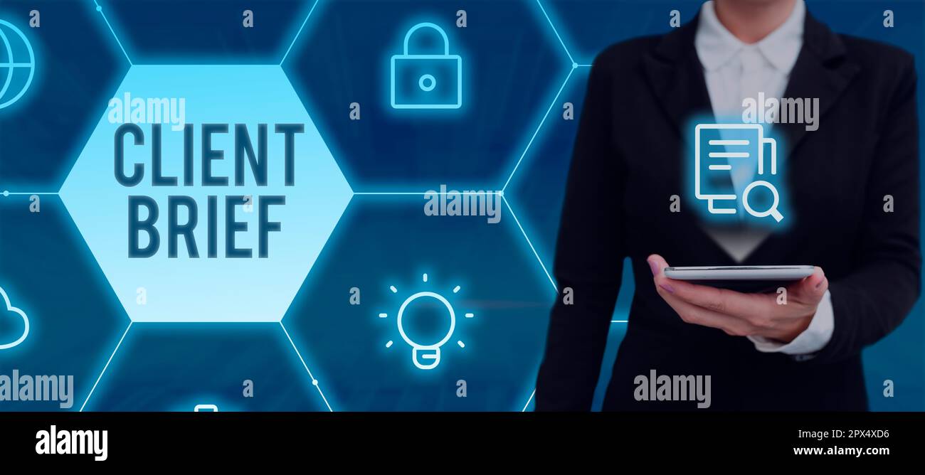 Légende de texte présentant le dossier client, approche commerciale ...