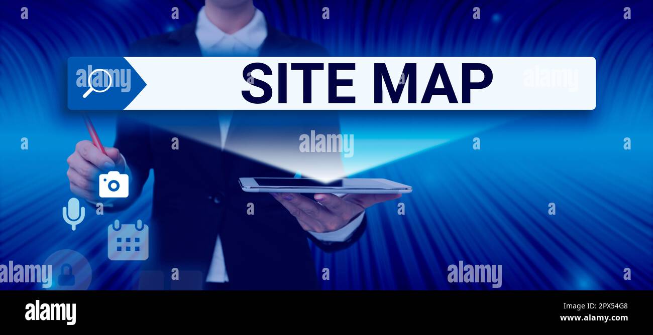 Légende de texte présentant le plan du site, idée d'entreprise conçue ...