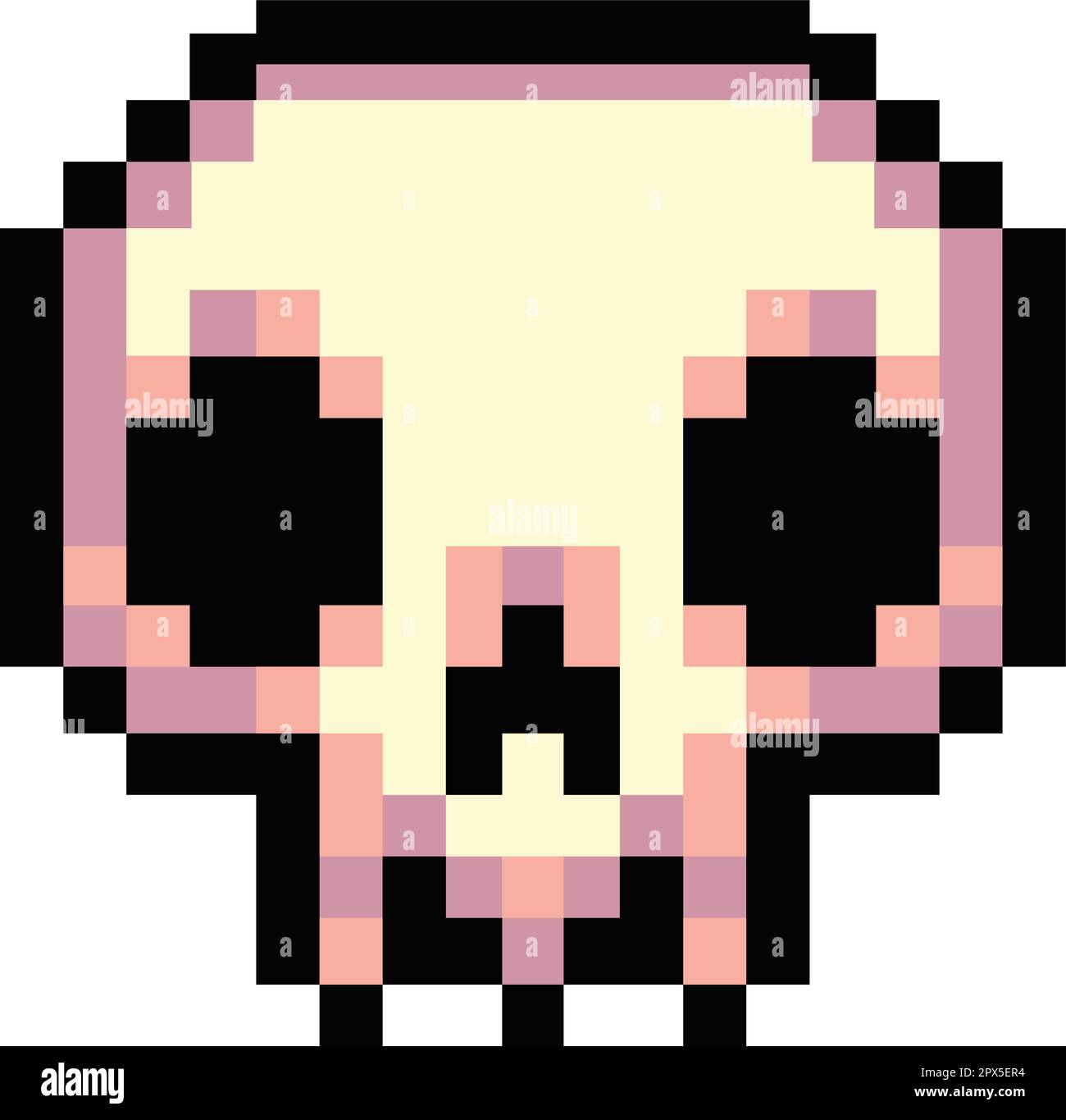 Skull pixel art head skeleton Banque d'images vectorielles - Alamy