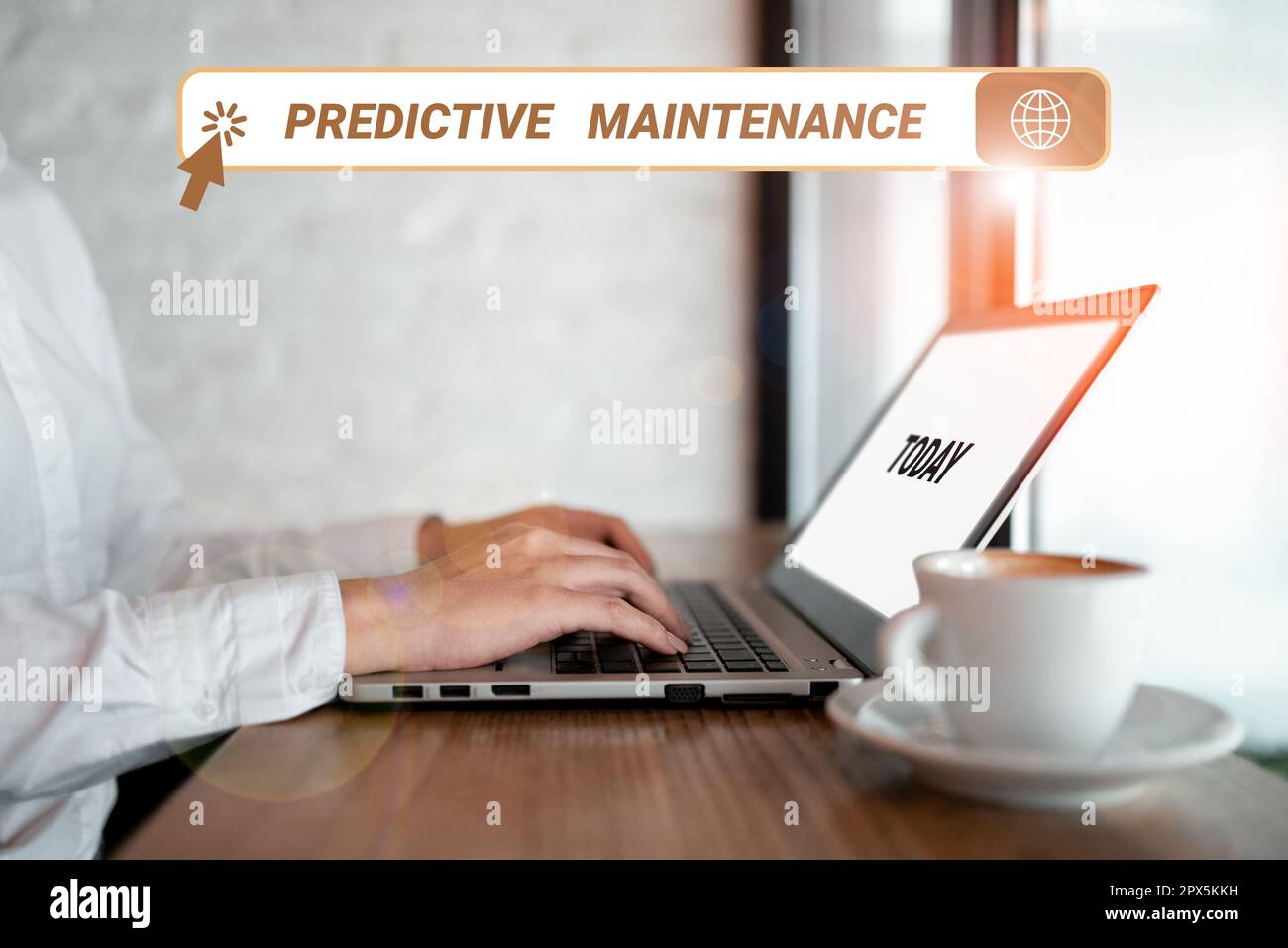 Écriture affichant le texte entretien prédictif, concept Internet ...