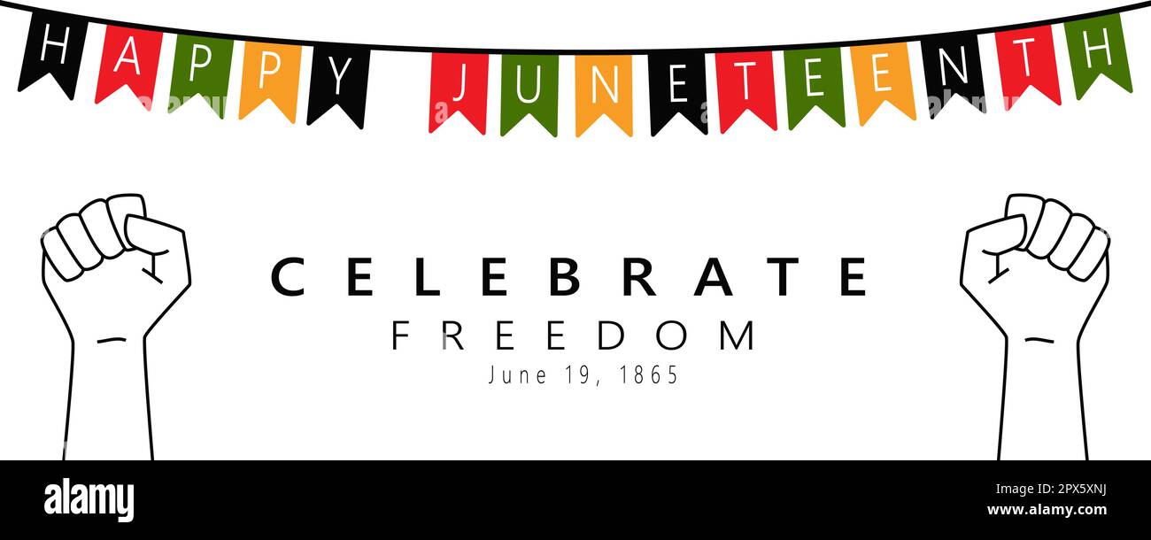 Modèle de bannière Happy Junetdix. Célébrez la liberté. Soulignez les ...