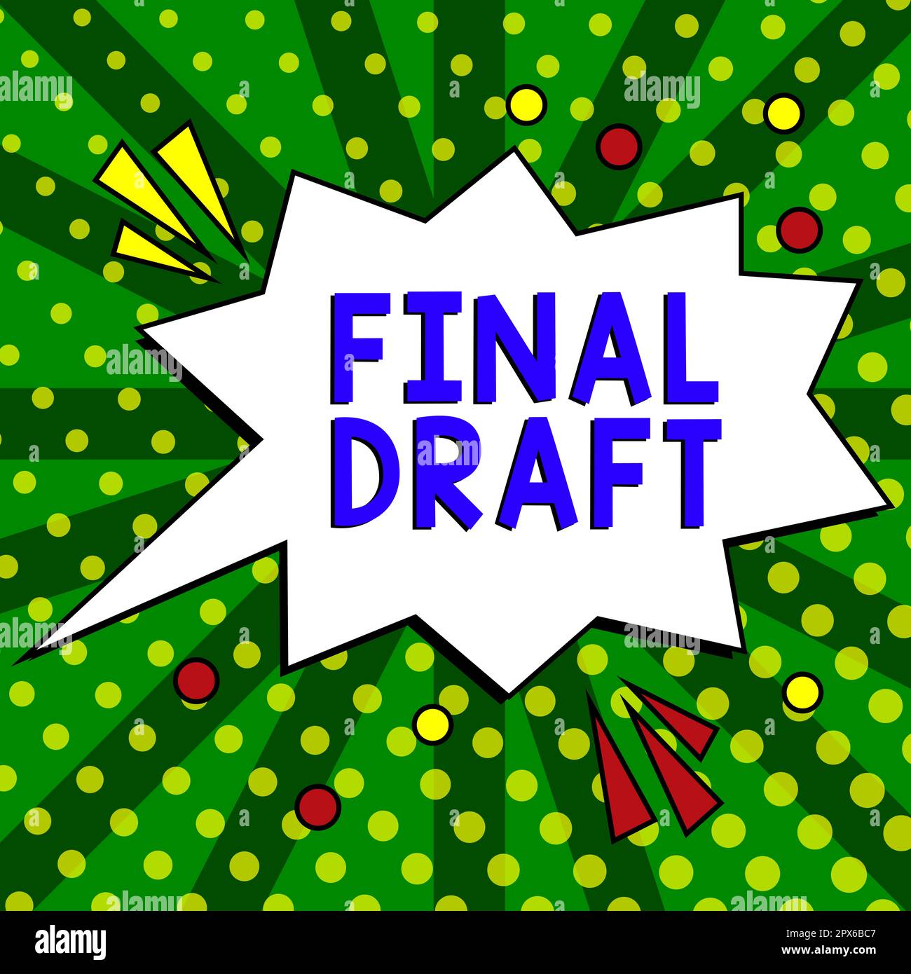 Inspiration montrant le signe final Draft, Word écrit sur la version ...