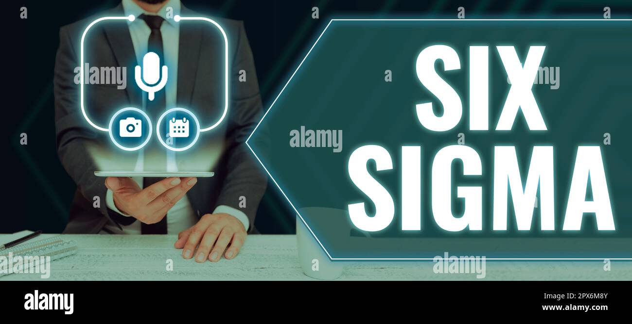 Légende de texte présentant six Sigma, Word pour les techniques de gestion visant à améliorer ...