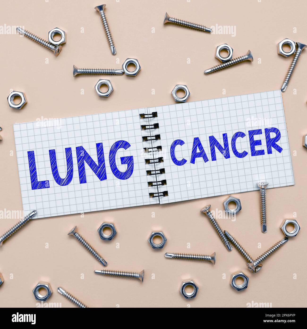 Signe de texte montrant le cancer du poumon, photo conceptuelle ...