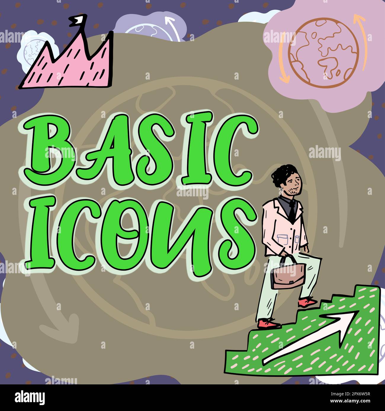 Légende conceptuelle icônes de base, pictogramme d'idée d'entreprise ou ...