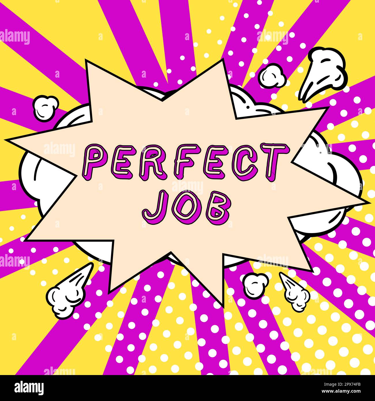 Affiche affichant l'emploi parfait, mot pour un emploi qui vous apporte ...