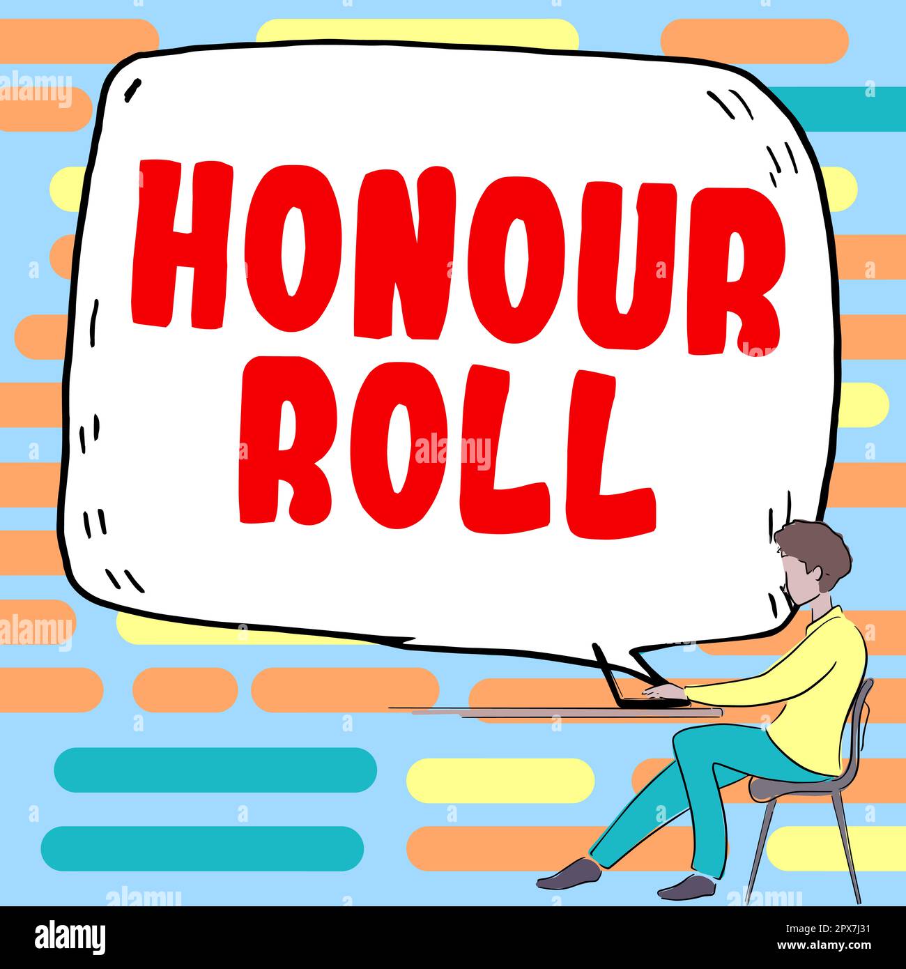 Légende du texte présentant le rouleau d'honneur, approche d'entreprise ...