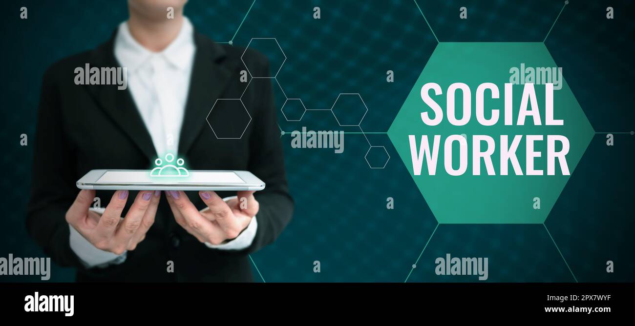 Écriture affichant le texte social Worker, Word écrit sur l'aide de l ... Écriture affichant le texte social Worker, Word écrit sur l'aide de l ...