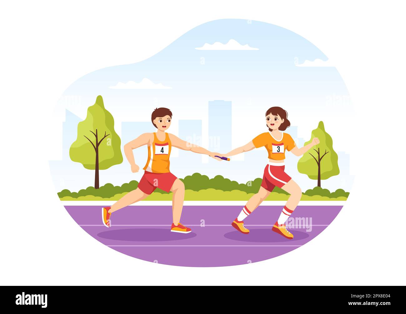 Une course de relais Banque d'images détourées - Alamy