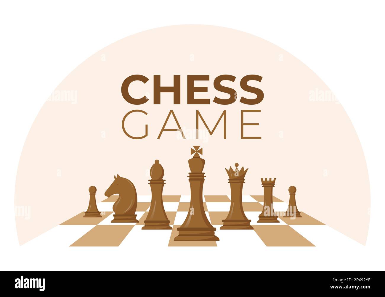 Illustration du Chess Board à damier avec des pièces en noir et blanc ...