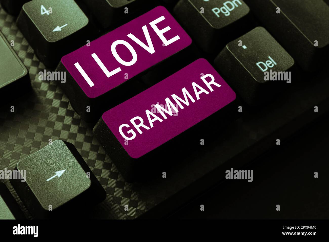 Légende conceptuelle I Love Grammar, concept signifiant acte d'admirer ...