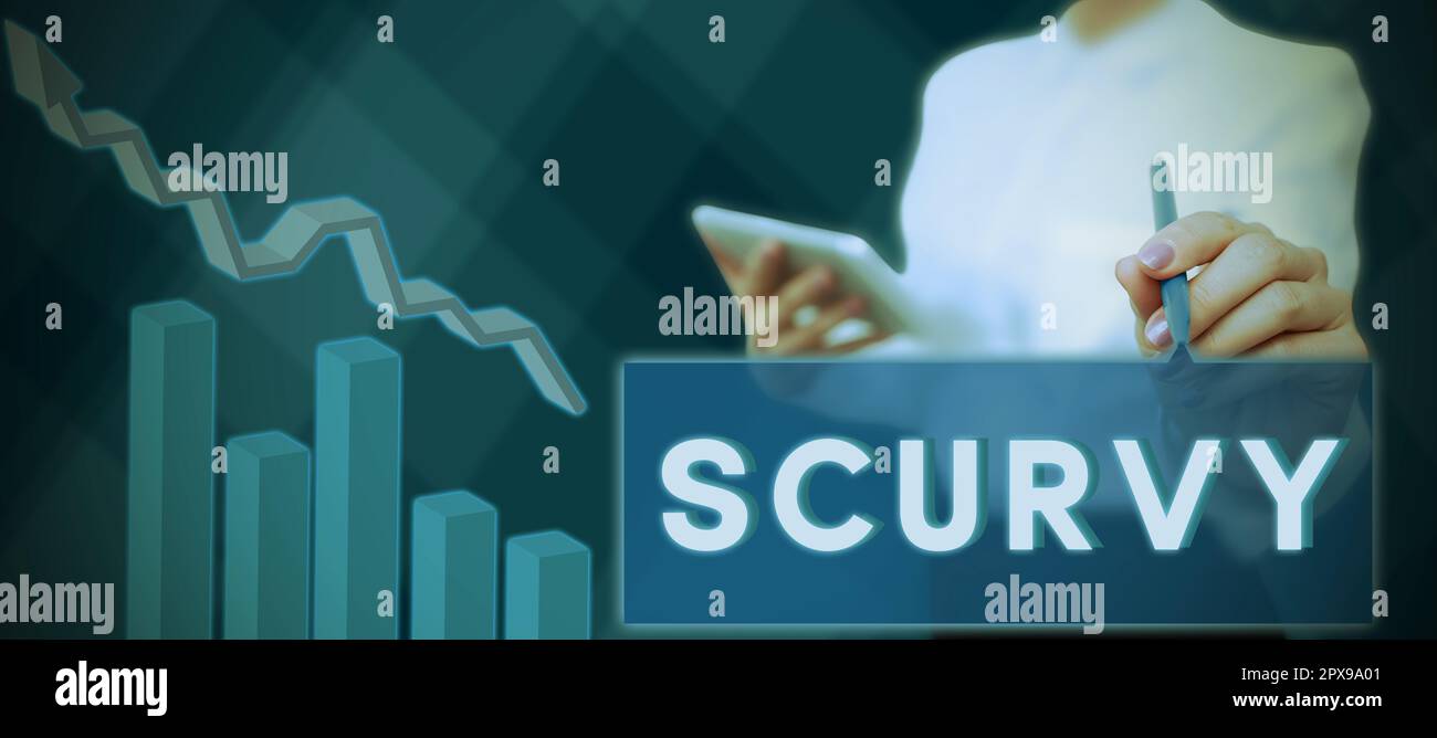 Légende du texte présentant Scurvy, Internet concept maladie causée par un manque de vitamine C ...