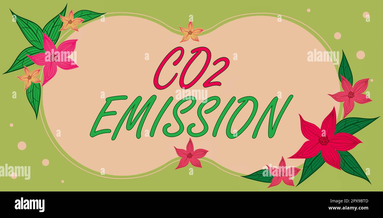 Inspiration montrant Sign CO2 Emission, mot pour la libération de gaz à ...