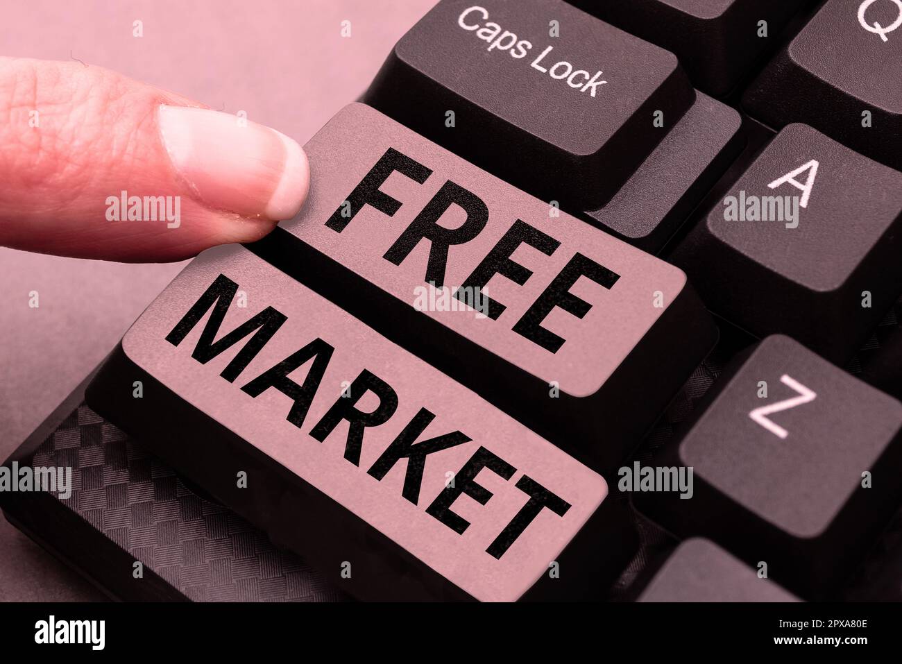 Légende de texte présentant le marché libre, l'approche des affaires un ...