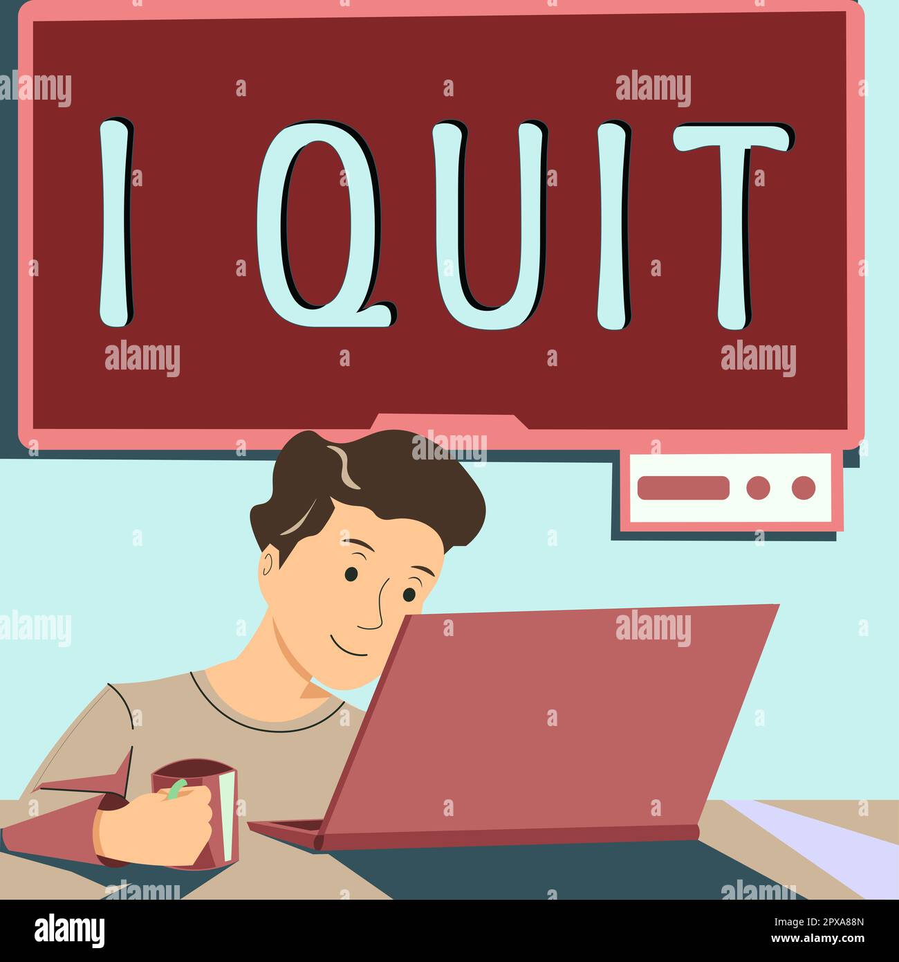 Affichage conceptuel Je quitte, Word pour arrêter de faire quelque ...