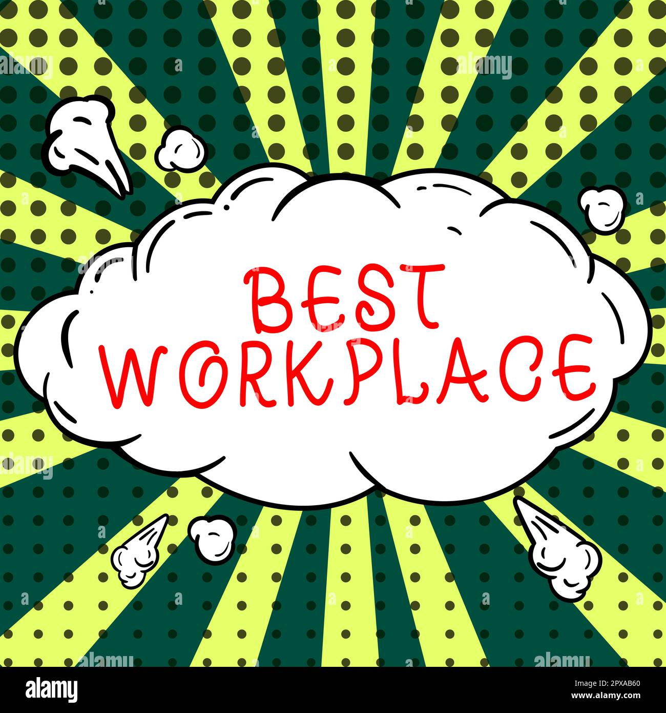 Légende de texte présentant le meilleur lieu de travail, mot pour l ...
