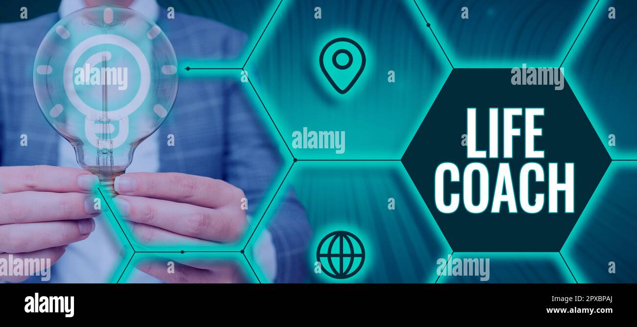 Signe de texte montrant le Coach de vie, Business concept Une personne ...
