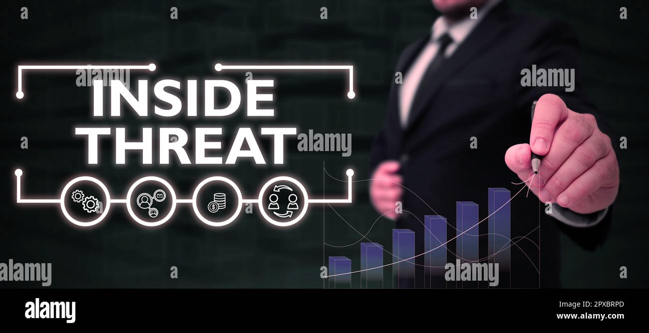 Panneau affichant Inside Threat, Business Showcase informations que ...