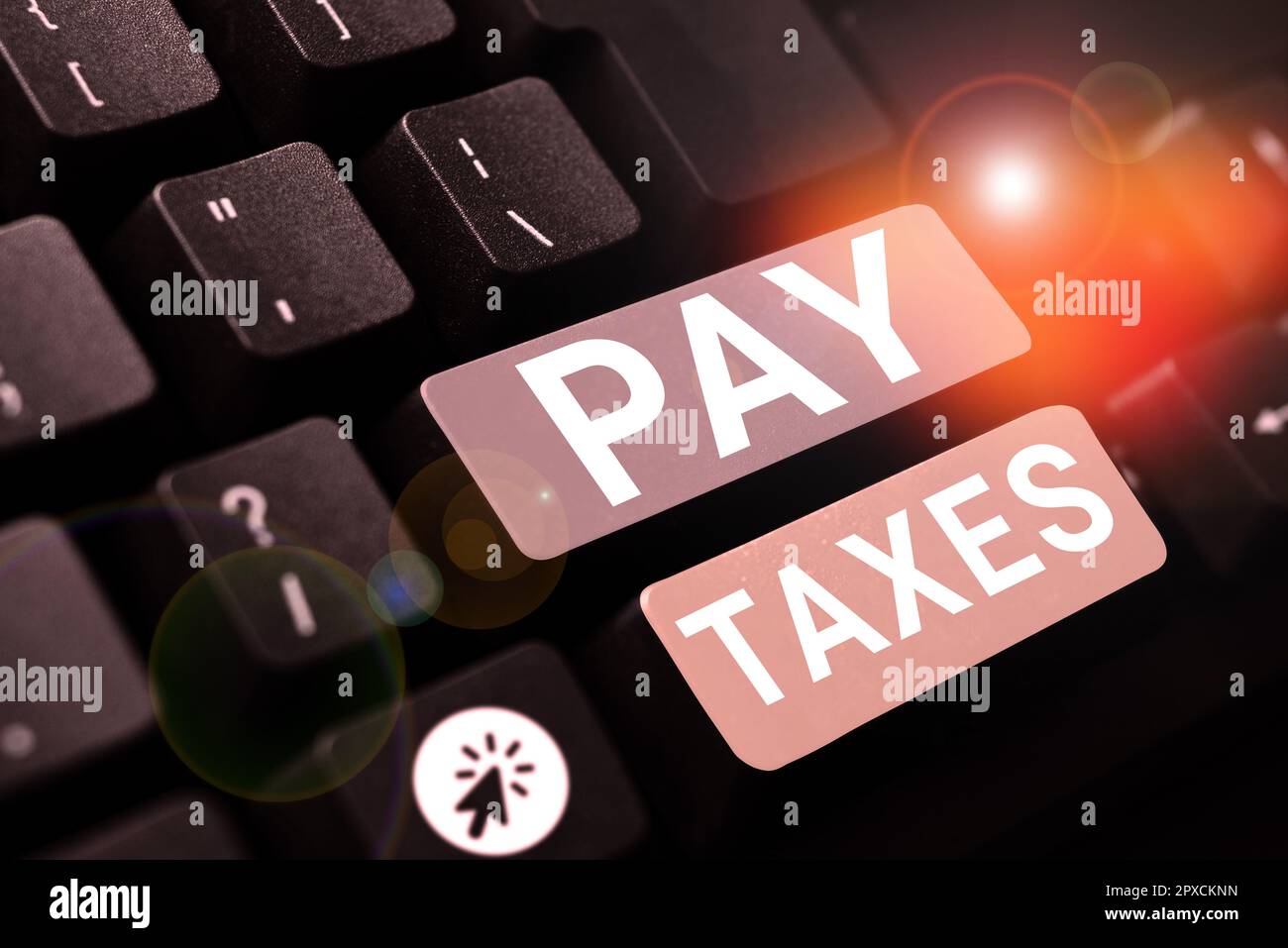 Écriture affichant le texte payer les taxes, le concept Internet de traitement de la fiscalité ...