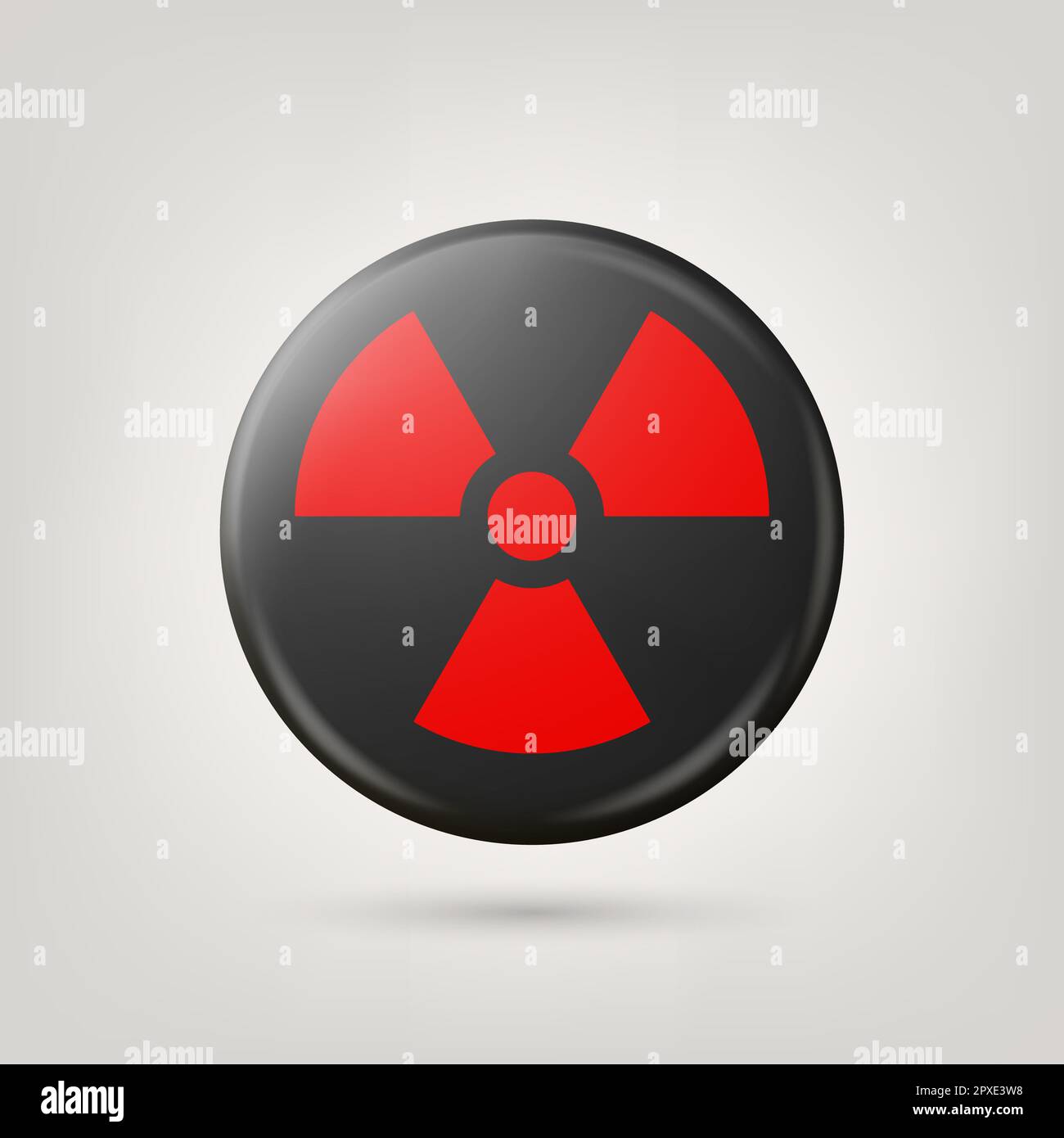 Vector 3D Rouge rond réaliste et Noir Avertissement, danger symbole ...