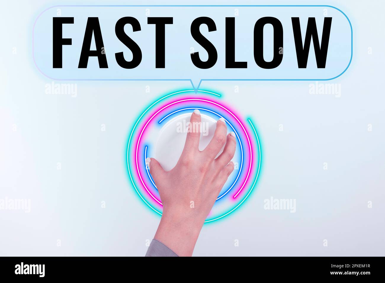 Signe de texte indiquant la vitesse rapide lente, la vue d'ensemble de ...