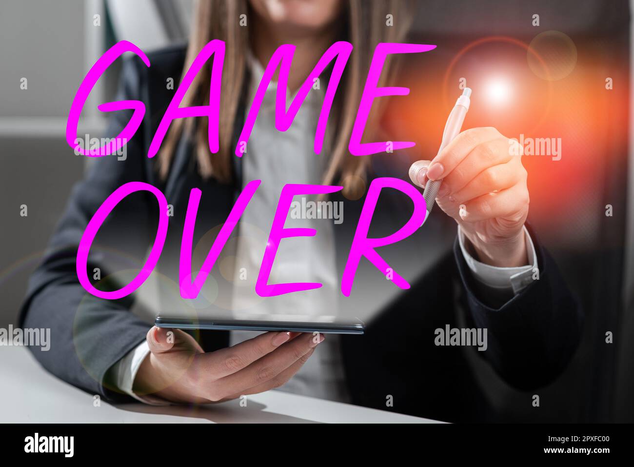 Légende conceptuelle Game Over, Word pour Une situation dans un sport ...