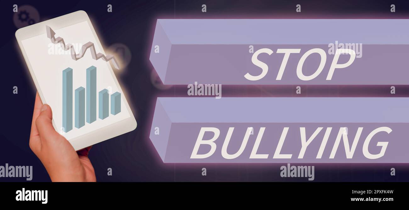 Affiche affichant Stop Bullying, vue d'ensemble de l'entreprise lutte ...