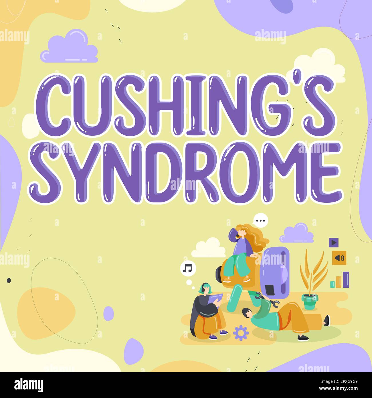 Signe montrant le syndrome de Cushing, mot écrit sur un trouble causé ...