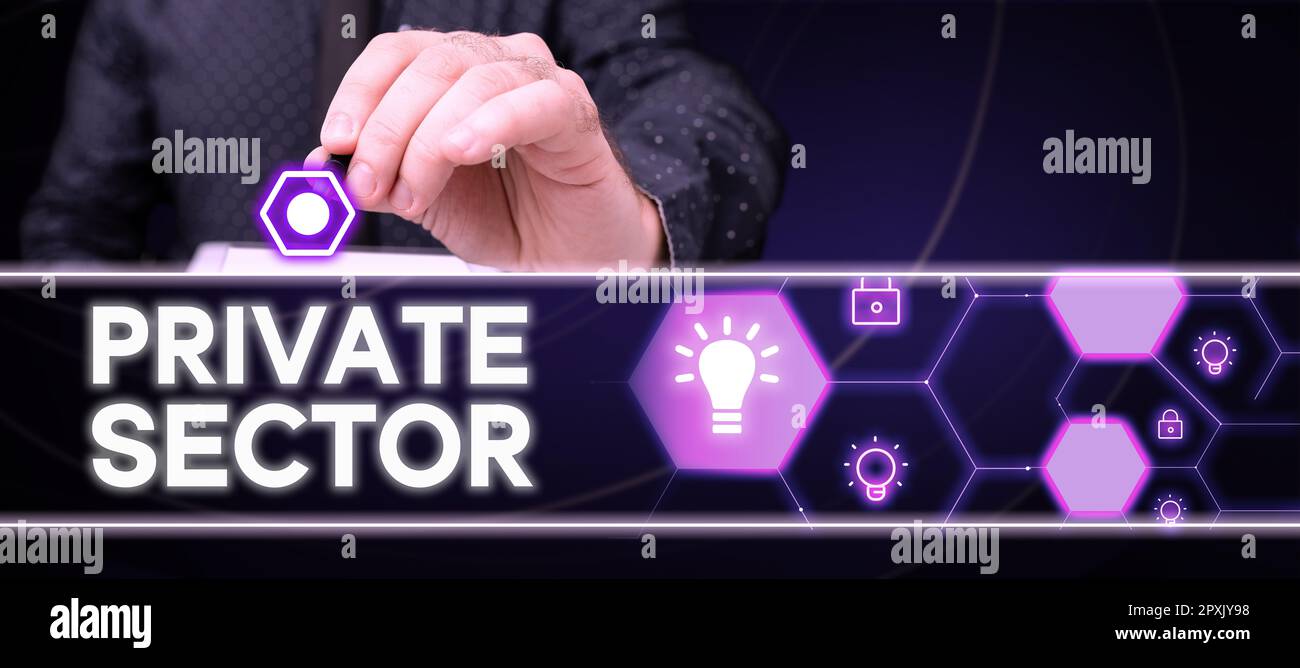 Légende de texte présentant secteur privé, concept d'entreprise partie ...