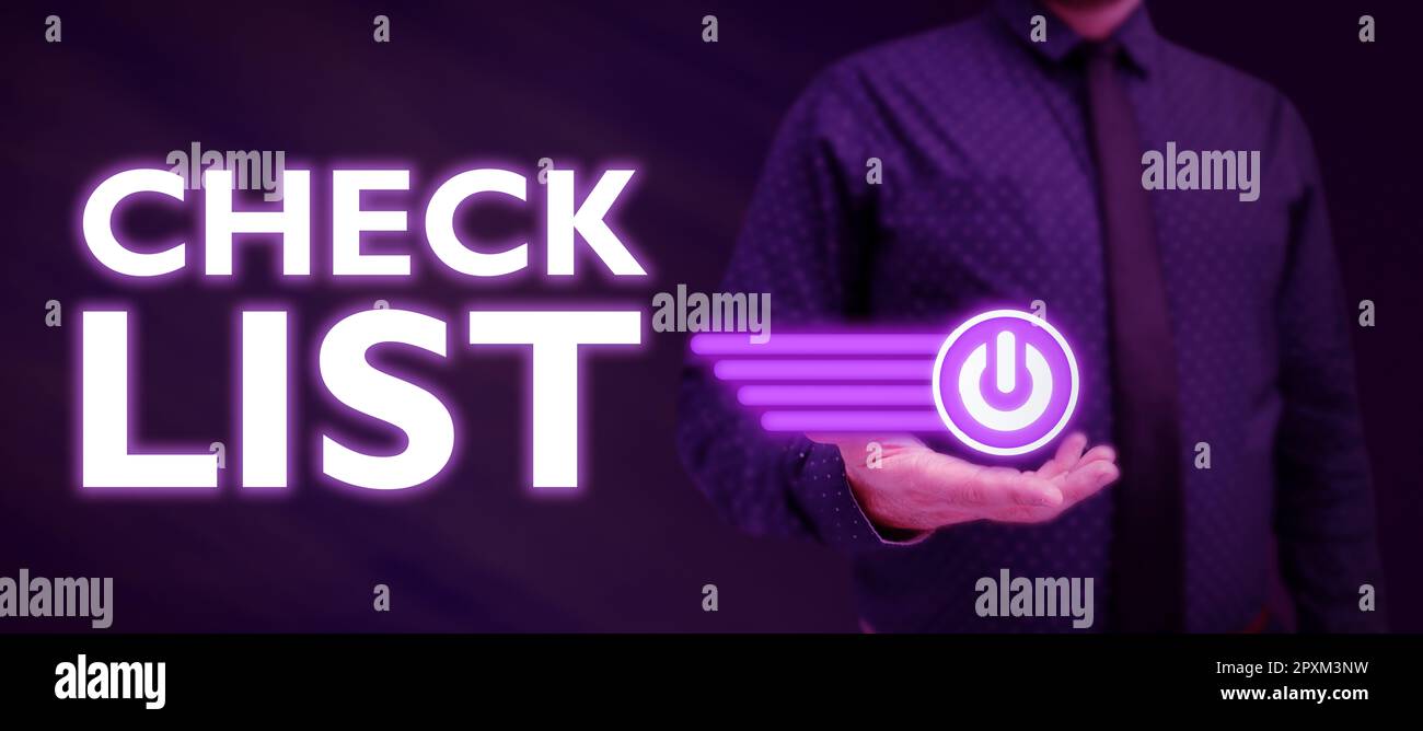 La liste de vérification de l'affichage conceptuel, les éléments d ...