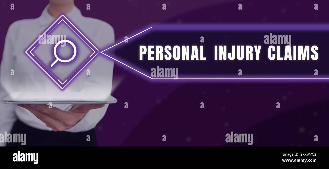 Affiche présentant des réclamations pour blessures corporelles, concept ...