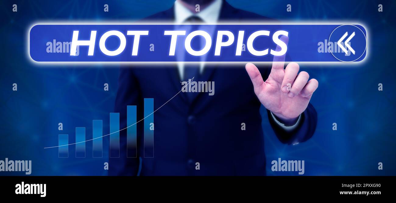 L'écriture de texte affichant des sujets chauds, Word pour le sujet que beaucoup de personnes ...