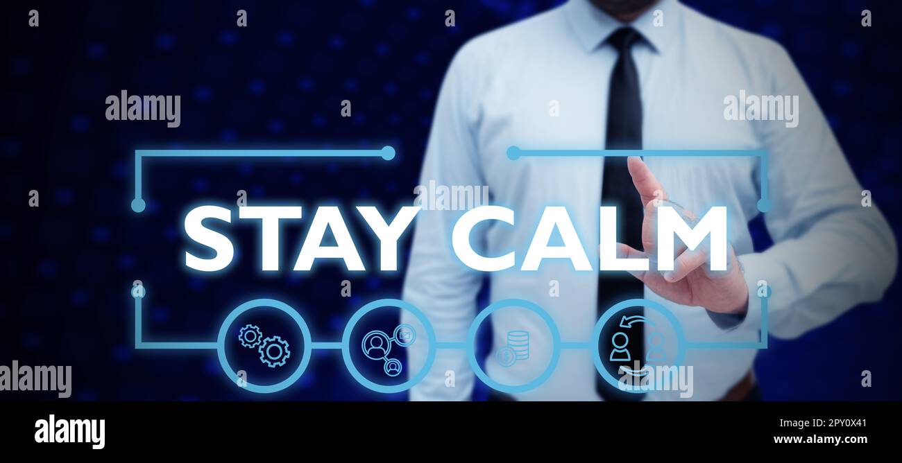 Écriture affichage du texte rester calme, approche d'entreprise ...