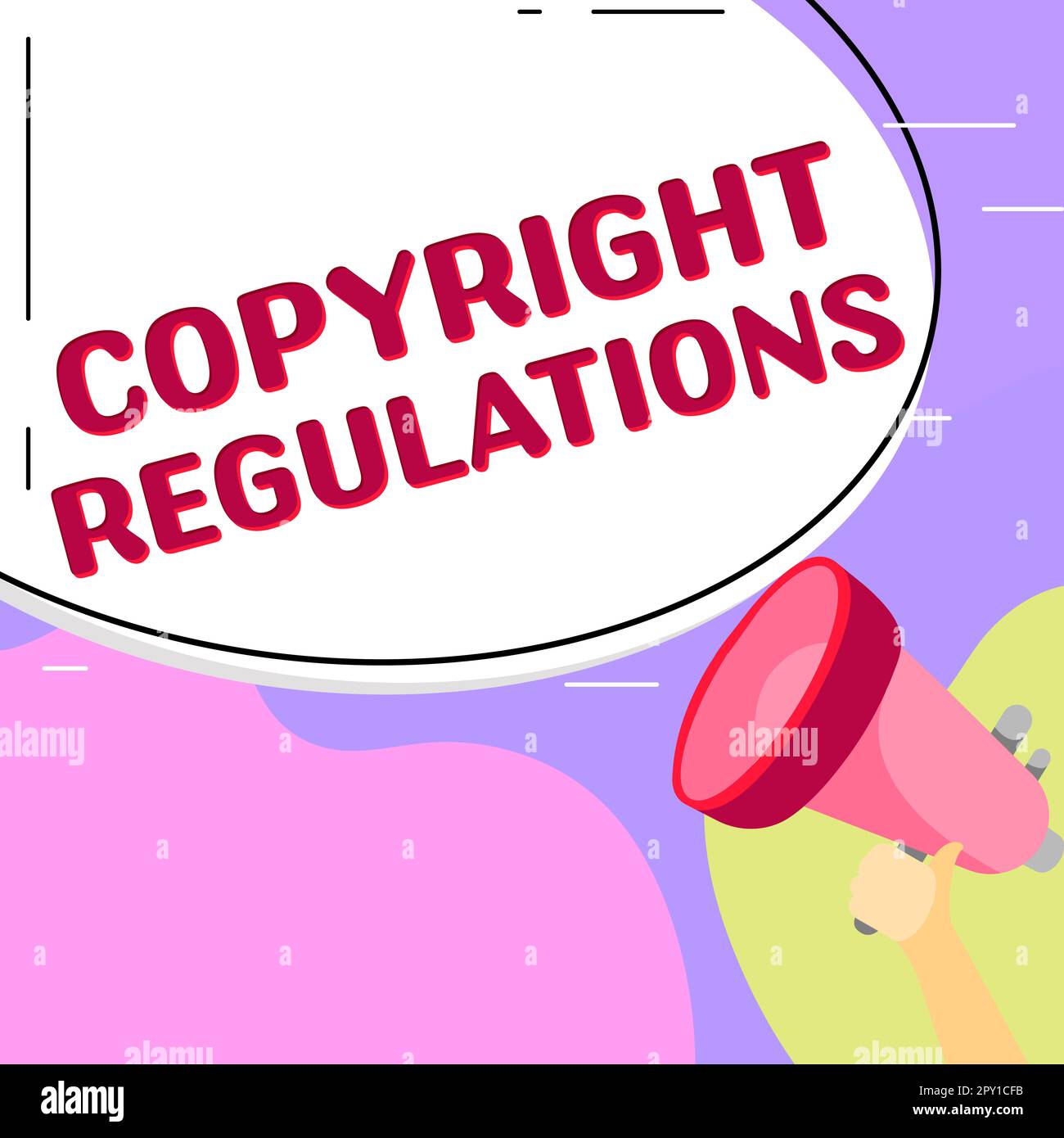 Texte d'écriture Règlement sur le droit d'auteur, concept Internet ...