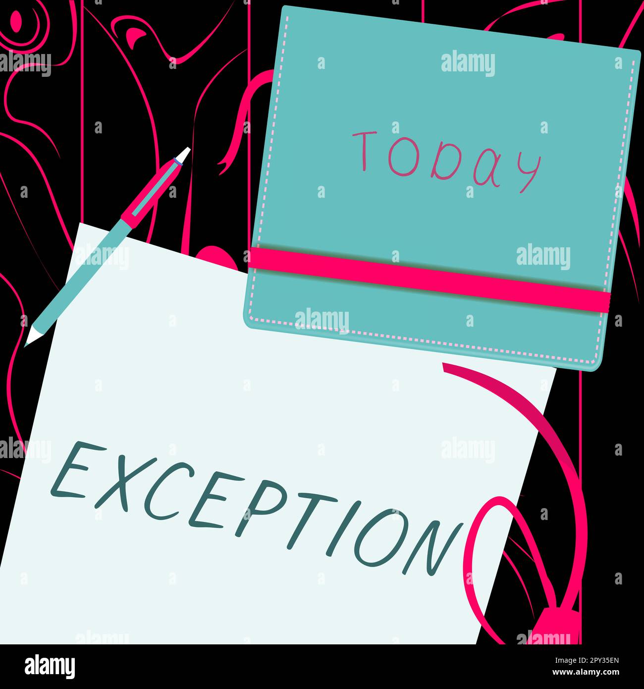 Signe de texte indiquant l'exception, mot pour personne ou chose qui ...