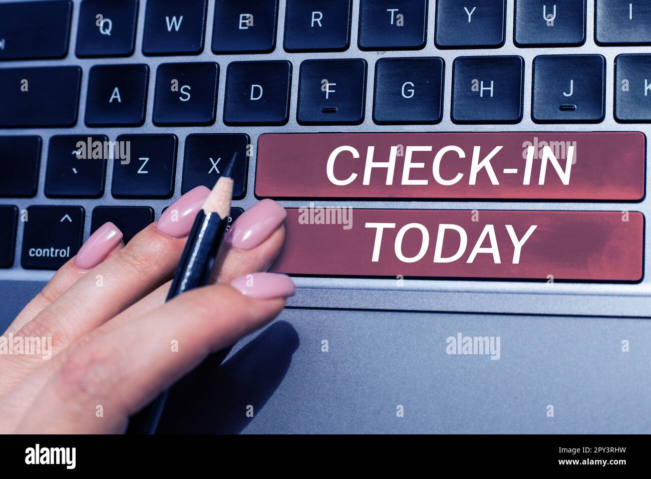 Affiche Check In, concept signification procédure par laquelle une ...