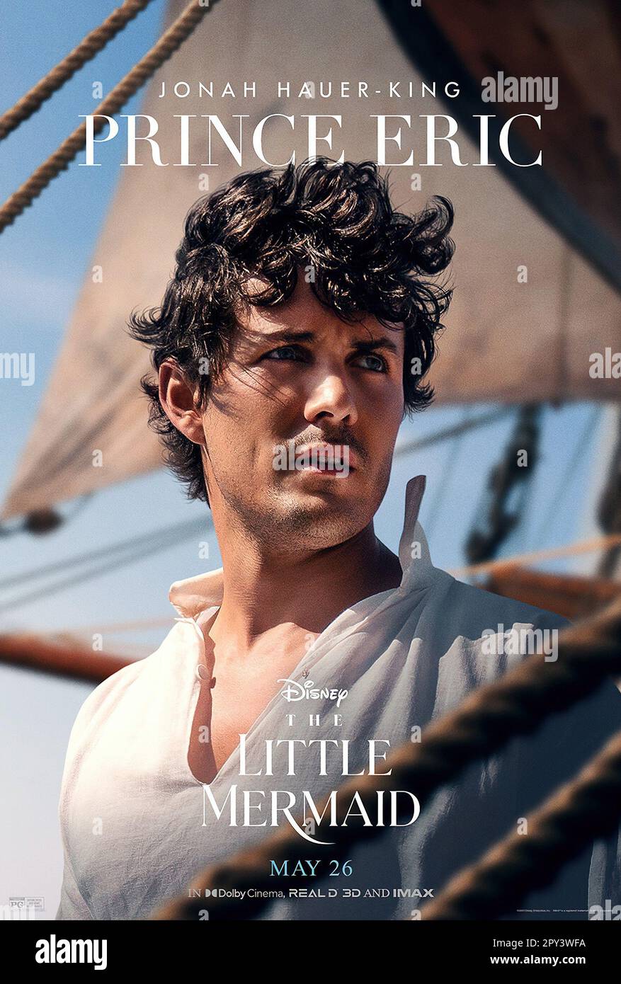 THE LITTLE MERMAID, affiche de personnage américain, Jonah Hauer-King, Prince Eric, 2023. © Walt ...