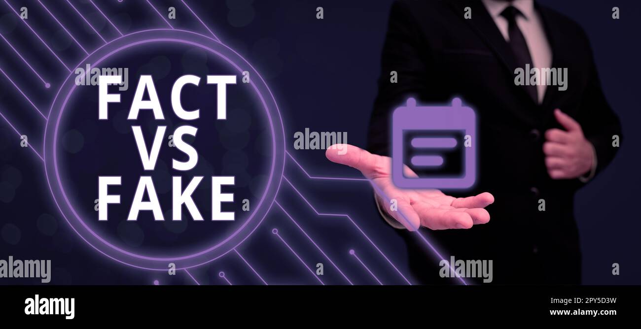 Signe montrant le fait vs faux, mot écrit sur est il vrai ou est faux ...