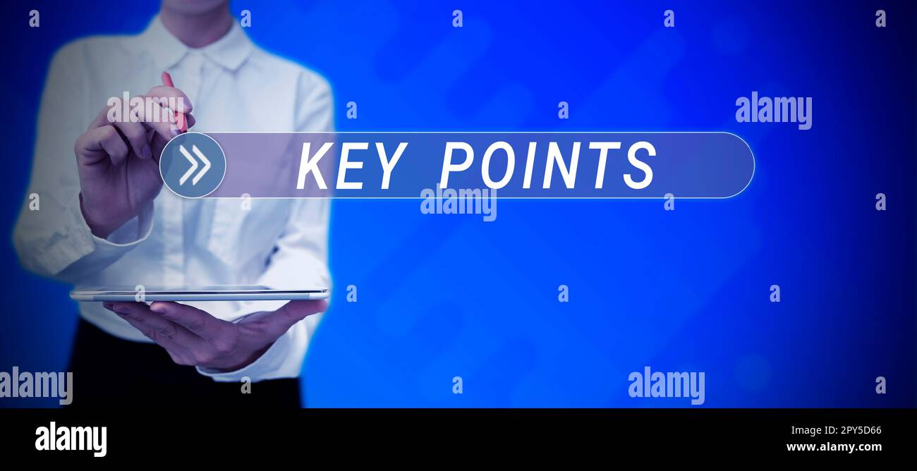Affiche présentant les points clés. Mot pour l'information la plus ...