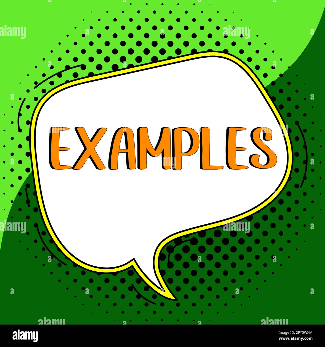 Légende de texte présentant des exemples. Mot écrit sur modèle d ...